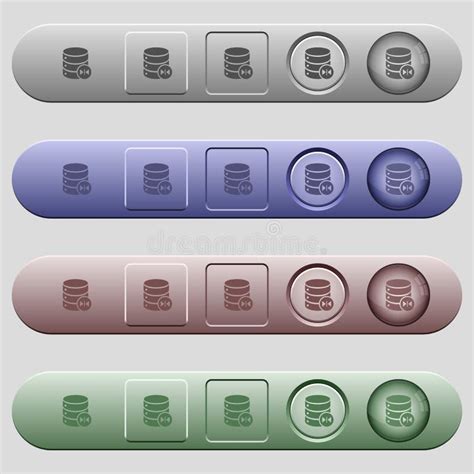 Select Database Table Column Icons On Horizontal Menu Bars Stock Vector