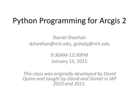 Python Programming For Arcgis Part Ii Pdf Programming Languages