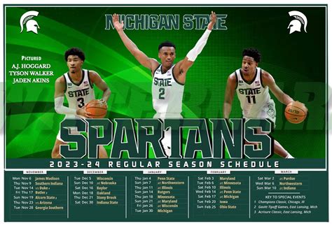 Printable Msu Basketball Schedule King Printables