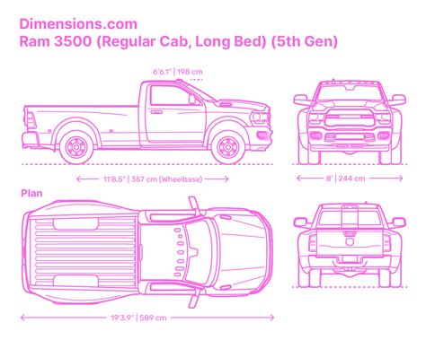 Ram 1500 Crew Cab Standard Bed Dt 5th Gen Dimensions And Drawings