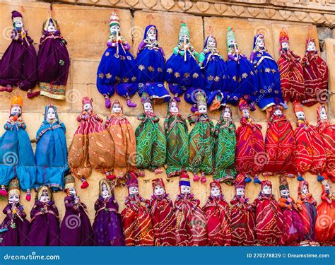 Traditional Puppet Many At Street Shop From Flat Angle Stock Image