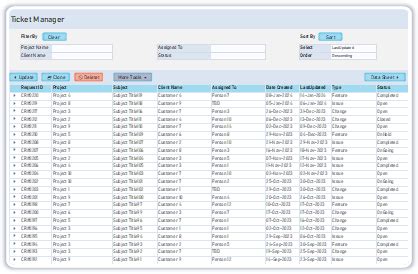 Help Desk Management System VBA Project Analysistabs