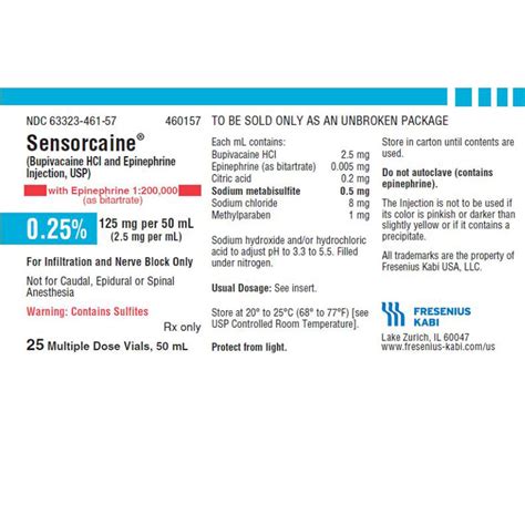 Sensorcaine Bupivacaine Hcl 025 With Epinephrine — Mountainside Medical