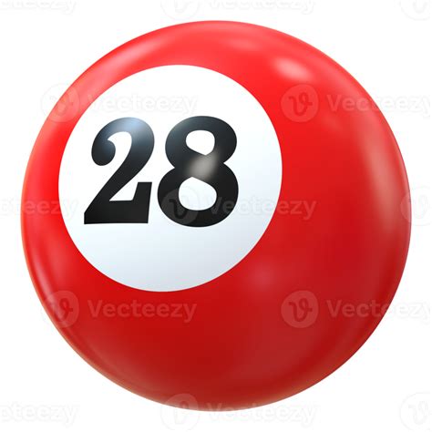 28 Number 3d Ball Red 46599592 Png