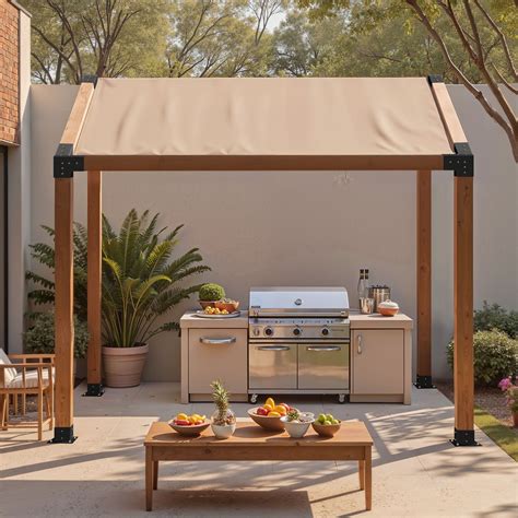 Vevor Pergola Kit 4x4 Inch 3 Way Slanted Bracket For 35x35 Inch Wood