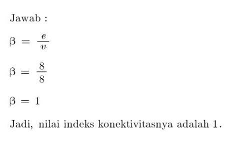 Berapakah Nilai Indeks Konektivitas Pada Gambar Be