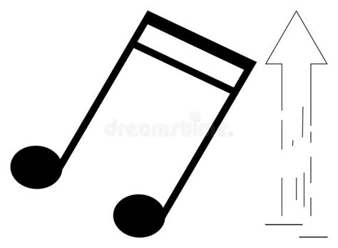 Musical Note Rising With Arrow Indicating Growth Or Progress In Music