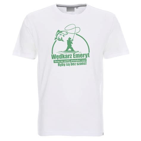 Dziadek WĘdkarz Emeryt Koszulka Męska Sklep Strefa Reklamy I Oklejania