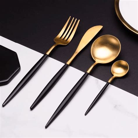 Premium Black Silverware Set Silverware Set Cutlery Set Cutlery