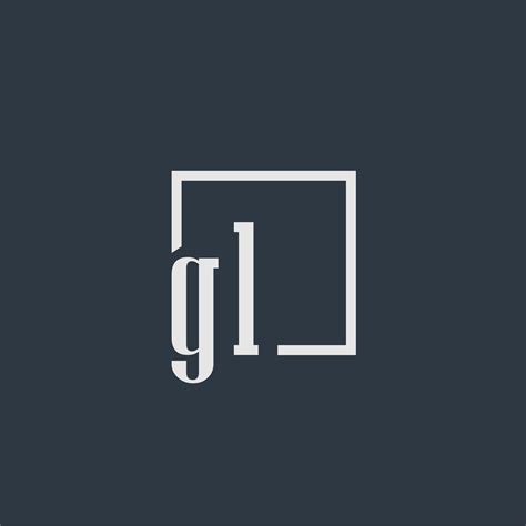 Gl Initial Monogram Logo With Rectangle Style Dsign 13101541 Vector Art