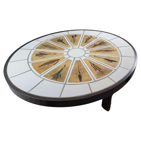 Table Basse Roger Capron En Céramique Blanche French Riviera Vallauris