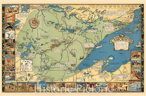 Historic Map The Arrowhead Minnesota 1935 Vintage Wall Art