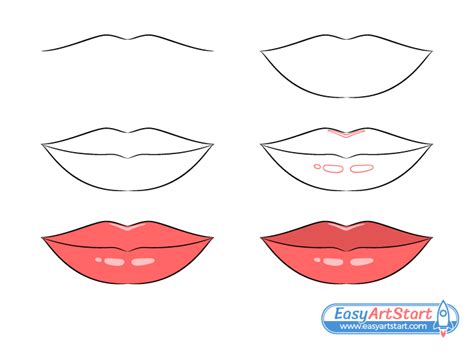 How To Draw Beautiful Lips In 6 Easy Steps Easyartstart