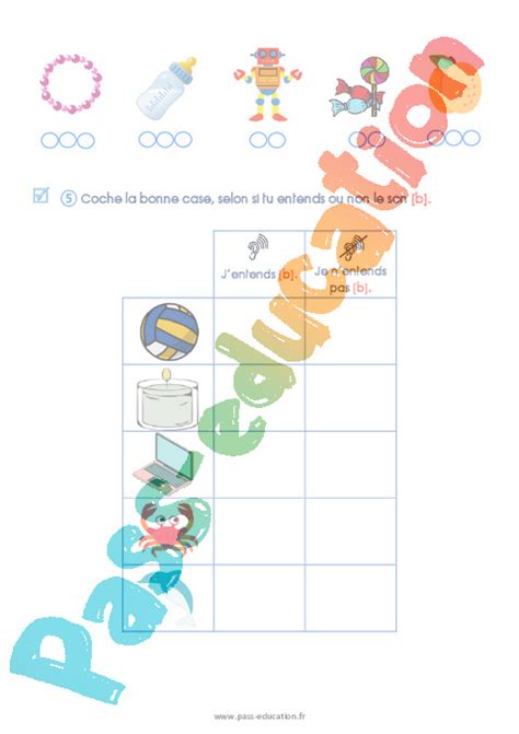 Le Son B Gs Phonologie Exercices Cycle 1 Pdf à Imprimer