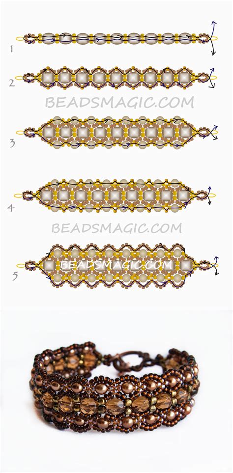 Free Beaded Pattern For Bracelet Dark Honey Beads Magic Beaded