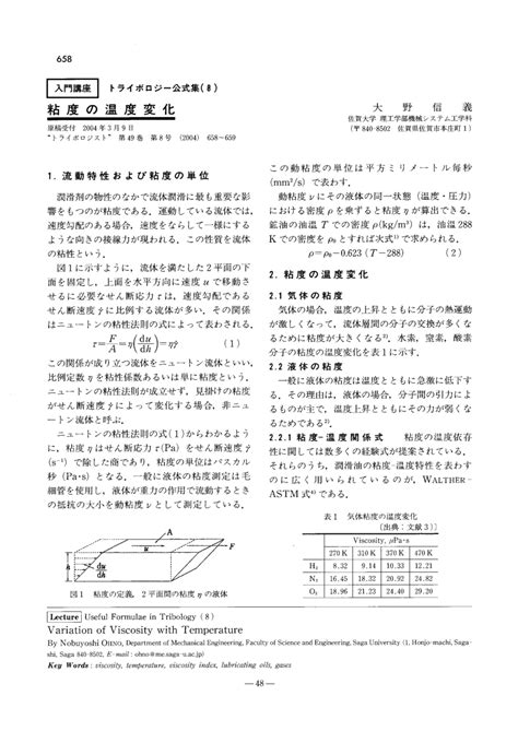 Pdf Variation Of Viscosity With Temperature