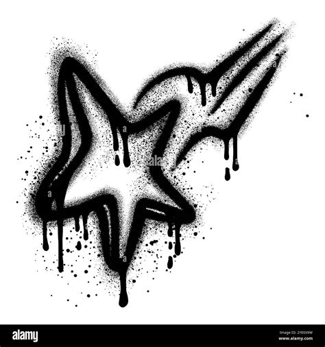 Star Graffiti With Black Spray Paintvector Illustration Stock Vector