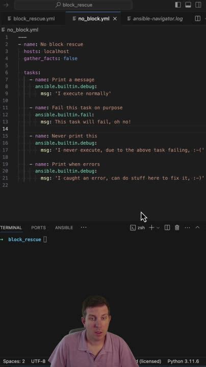 Video Learn About Block Rescues For Ansible Sean Cavanaugh Posted