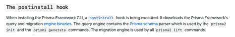 Docs For The `postinstall` Script Of The `prisma2` Npm Package · Issue