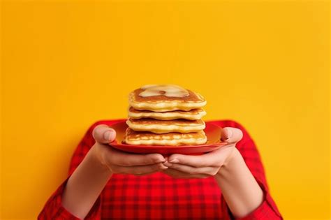 Premium Ai Image A Person Holding A Stack Of Pancakes Magazine