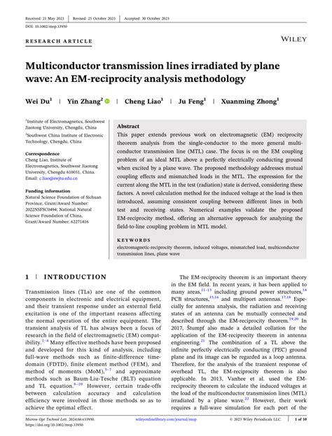 Multiconductor Transmission Lines Irradiated By Plane Wave An Em