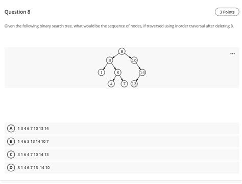 Solved Question Points Given The Following Binary Search Chegg