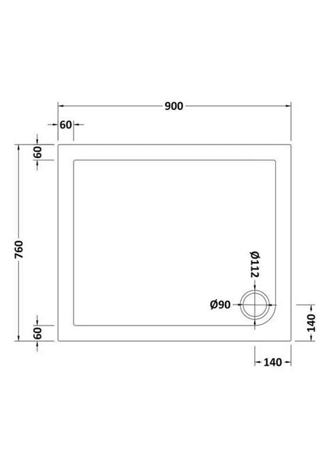 Nuie Pearlstone 900mm X 760mm White Rectangular Shower Tray Clickbasin®