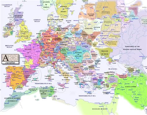 Europe Map 1300 •