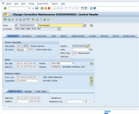 Scenario Revisions Sinau Sap Pm Module