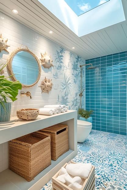 Premium Photo Interior Of Brazilian Beach House Inspired Bathroom