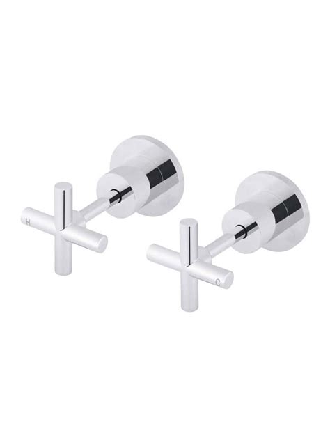 Meir Round Cross Handle Wall Top Assemblies Chrome Gtandb