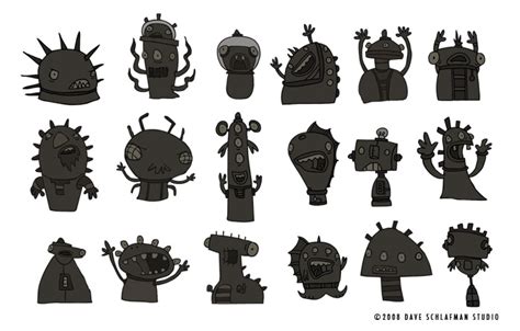 Dave Schlafmans Doodles Alien Vs Alien Process