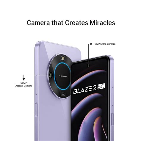 Lava Blaze 2 5g Glass Lavender 6gb Ram 128gb Storage Stunning Ring Light 50 Mp Ai Camera