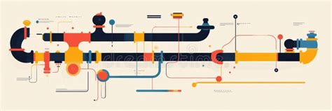 Visual Representation Of Gas Pipeline Flow And Connections In An
