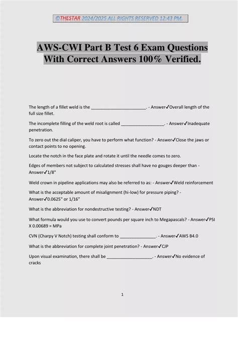 Aws Cwi Part B Test 6 Exam Questions With Correct Answers 100 Verified
