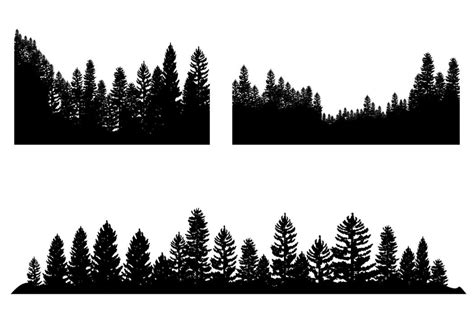 Tree Line Silhouette Vector Art Icons And Graphics For Free Download