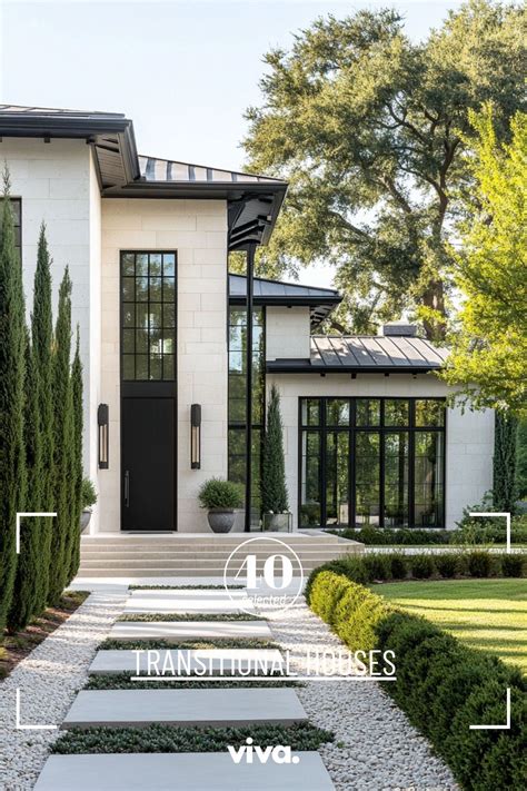Modern Transitional House With Stylish Transitional Exterior And Chic House Decor Facade