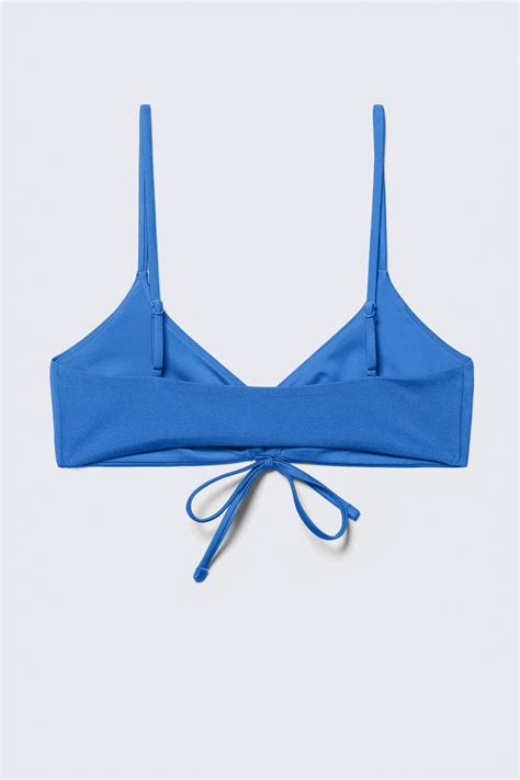 Weekday Ruched Triangle Bikini Top Endource