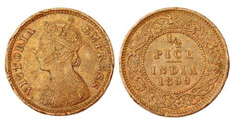 Vieille Demi De Pièce De Monnaie Indienne De Pice De Régime Colonial Image stock Image du