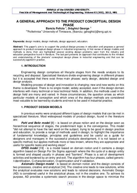 Pdf A General Approach To The Product Conceptual Design Phase