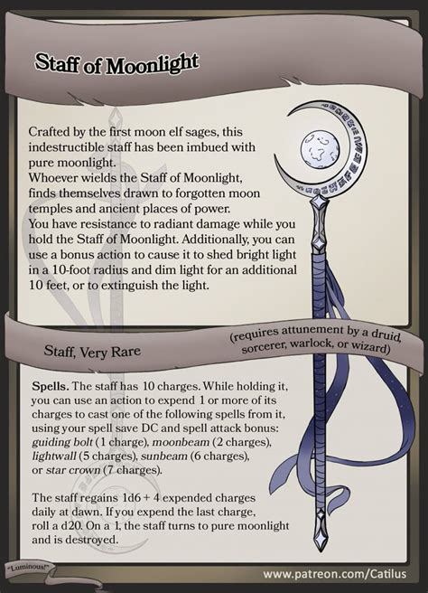 Staff Of Moonlight Dandd Item By Christina Kritikou