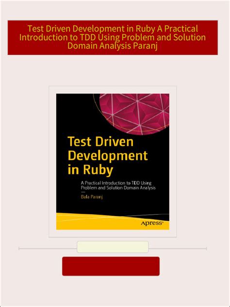 Download Test Driven Development In Ruby A Practical Introduction To Tdd Using Problem And