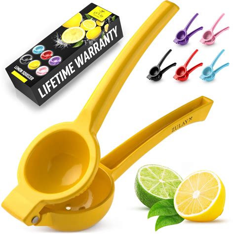 Zulay Kitchen Metal Lemon Squeezer Durable Citrus Juicer Manual