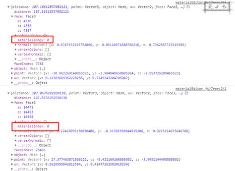 Threejs The Problem Of Ray Selection Of Mesh Corresponding Material