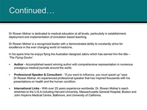 Dr Rowan Molnar Drrowanmolnar Drrowanmolnaraustralia Ppt