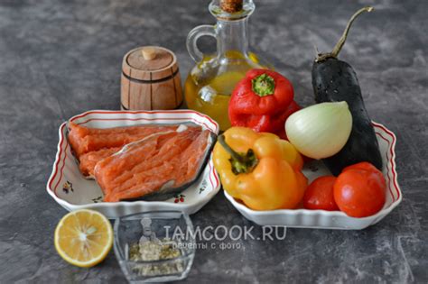 Кета с овощами в духовке — рецепт с фото пошагово