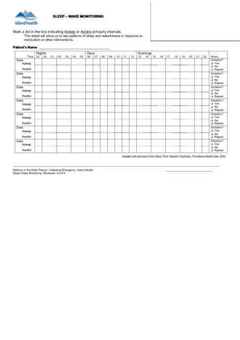 Top 11 Sleep Charts Free To Download In Pdf Format