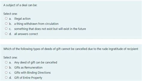 Solved A Subject Of A Deal Can Be Select One A Illegal
