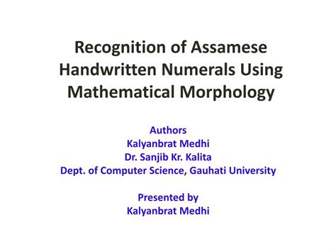 pdf recognition of assamese handwritten numerals using mathematical