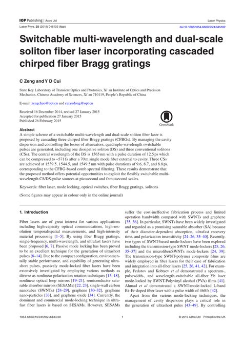 Pdf Switchable Multi Wavelength And Dual Scale Soliton Fiber Laser